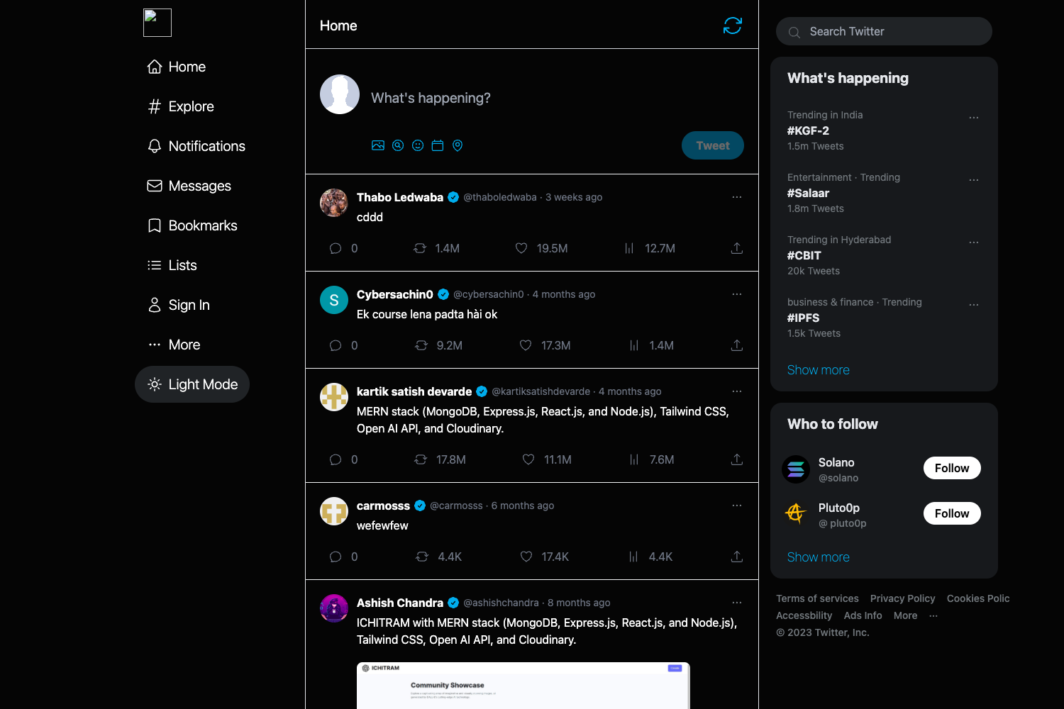Twitter Clone Twitter Clone