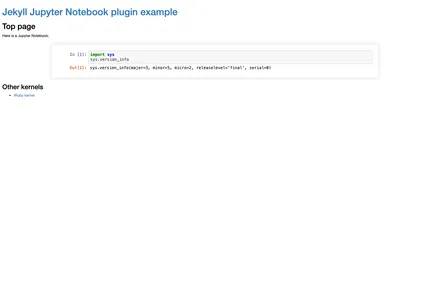 Jekyll Jupyter Notebook